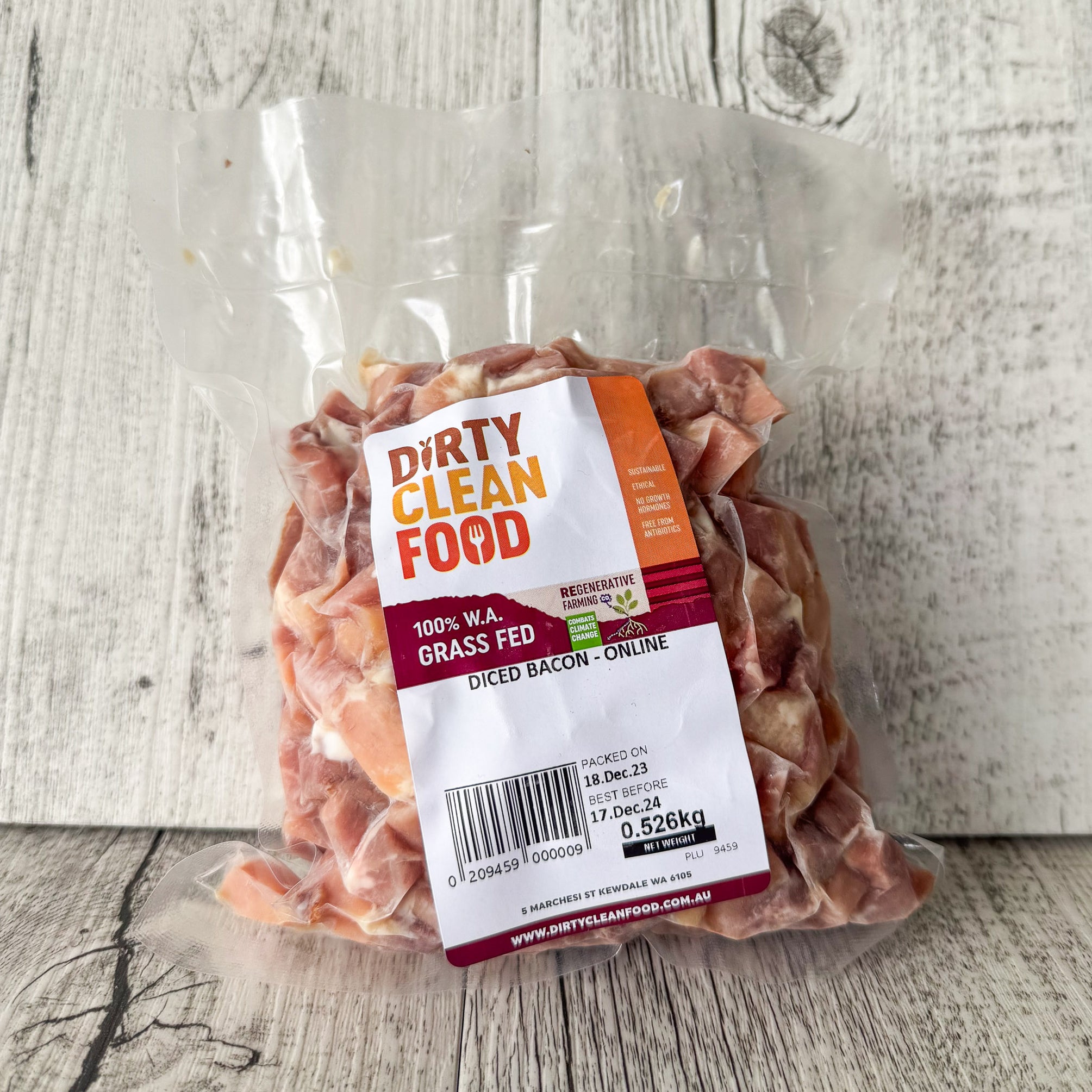 Pork Diced Bacon ~500g — Dirty Clean Food